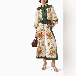 Alémais | Tops | Alemais Elisabetta Floralprint Linen Shirt And Pants ...